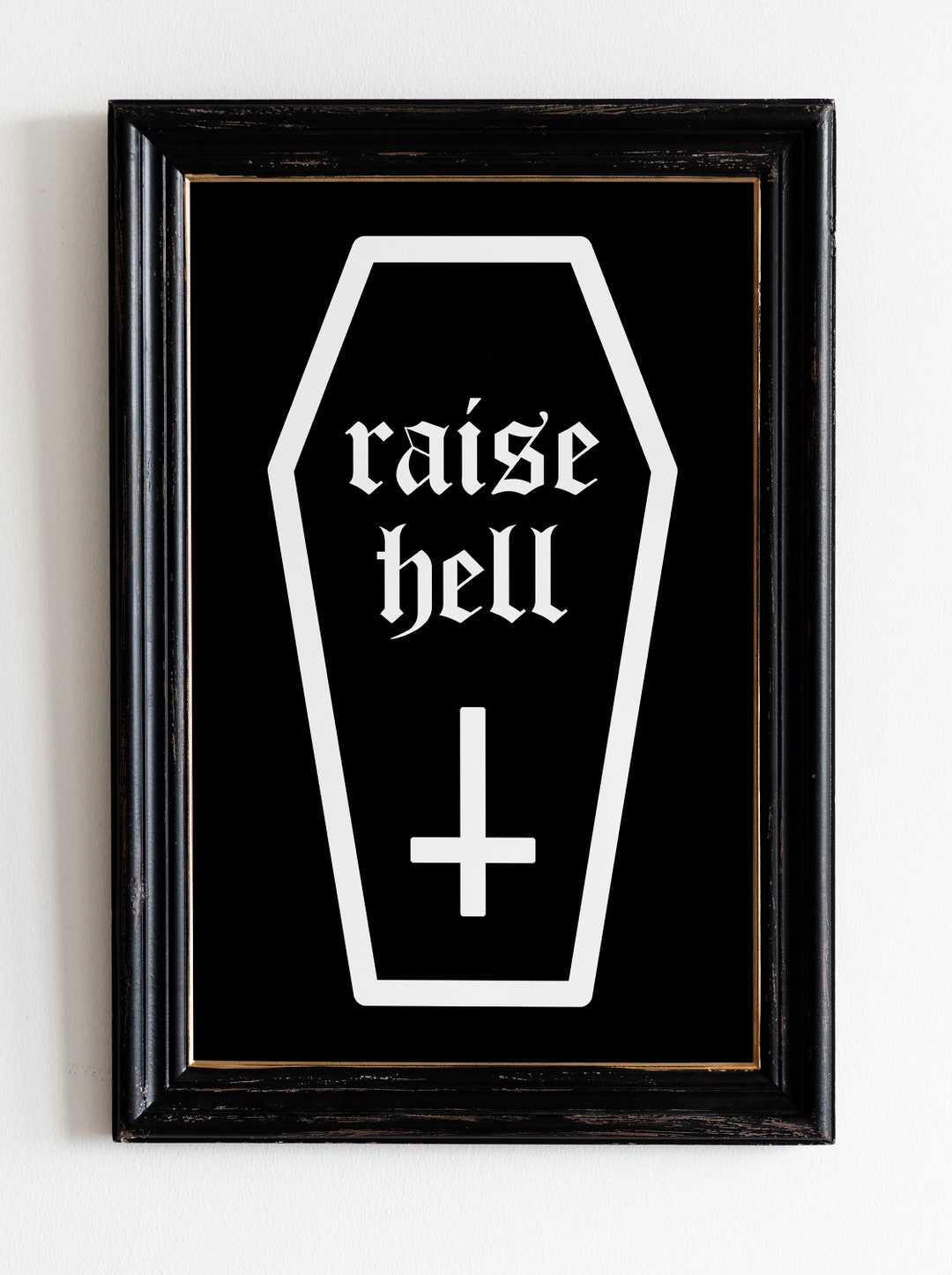 Raise Hell Print Spooky Home, Gothic Art, Emo Decor, Halloween Art ...