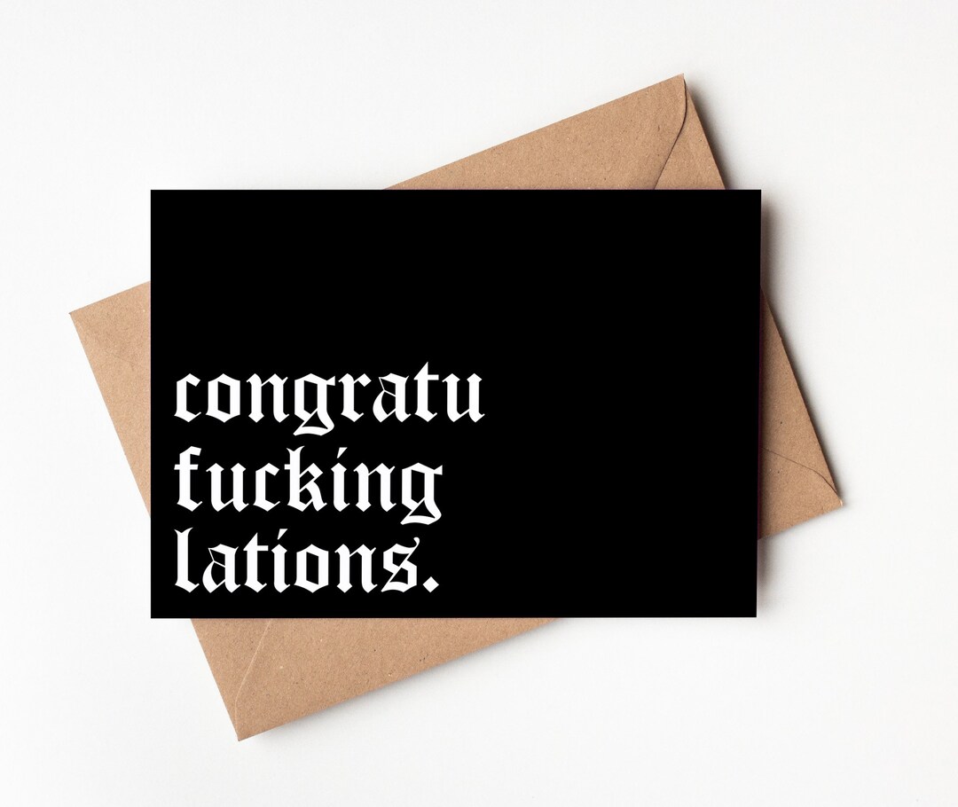 Congratulations Card Offensive Card, Rude Greeting Card, Adult Humor ...