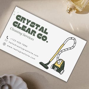 Cleaning Services Business Card Template, Cleaning Business Card, Canva ...