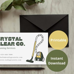 Cleaning Services Business Card Template, Cleaning Business Card, Canva ...