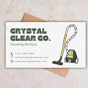 Cleaning Services Business Card Template, Cleaning Business Card, Canva ...