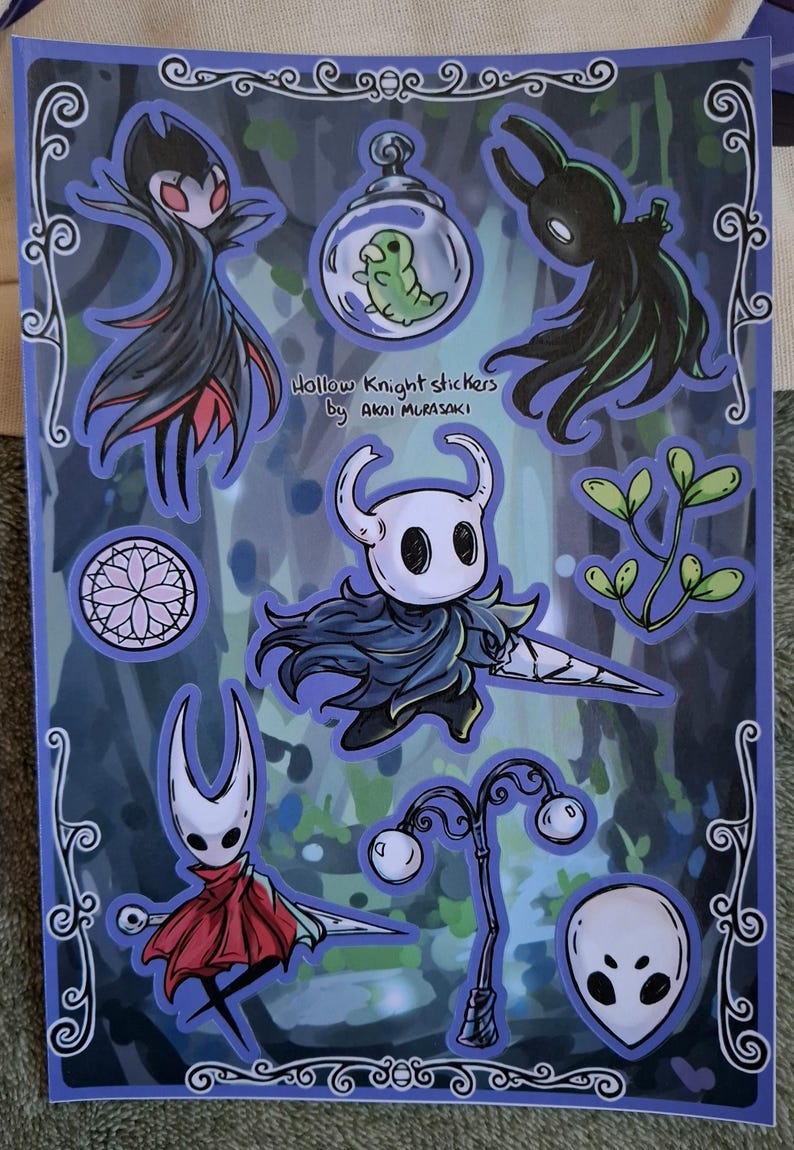 Hollow Knight Sticker Sheet Kawaii Glossy Sticker Designs - Etsy