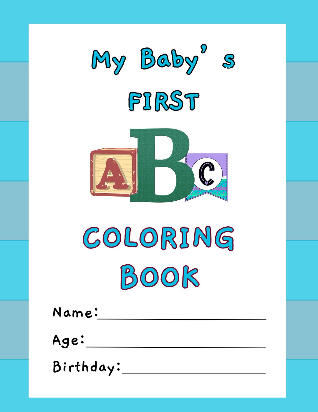 Baby's First ABC Coloring Book, Digital Download, Printable Coloring ...