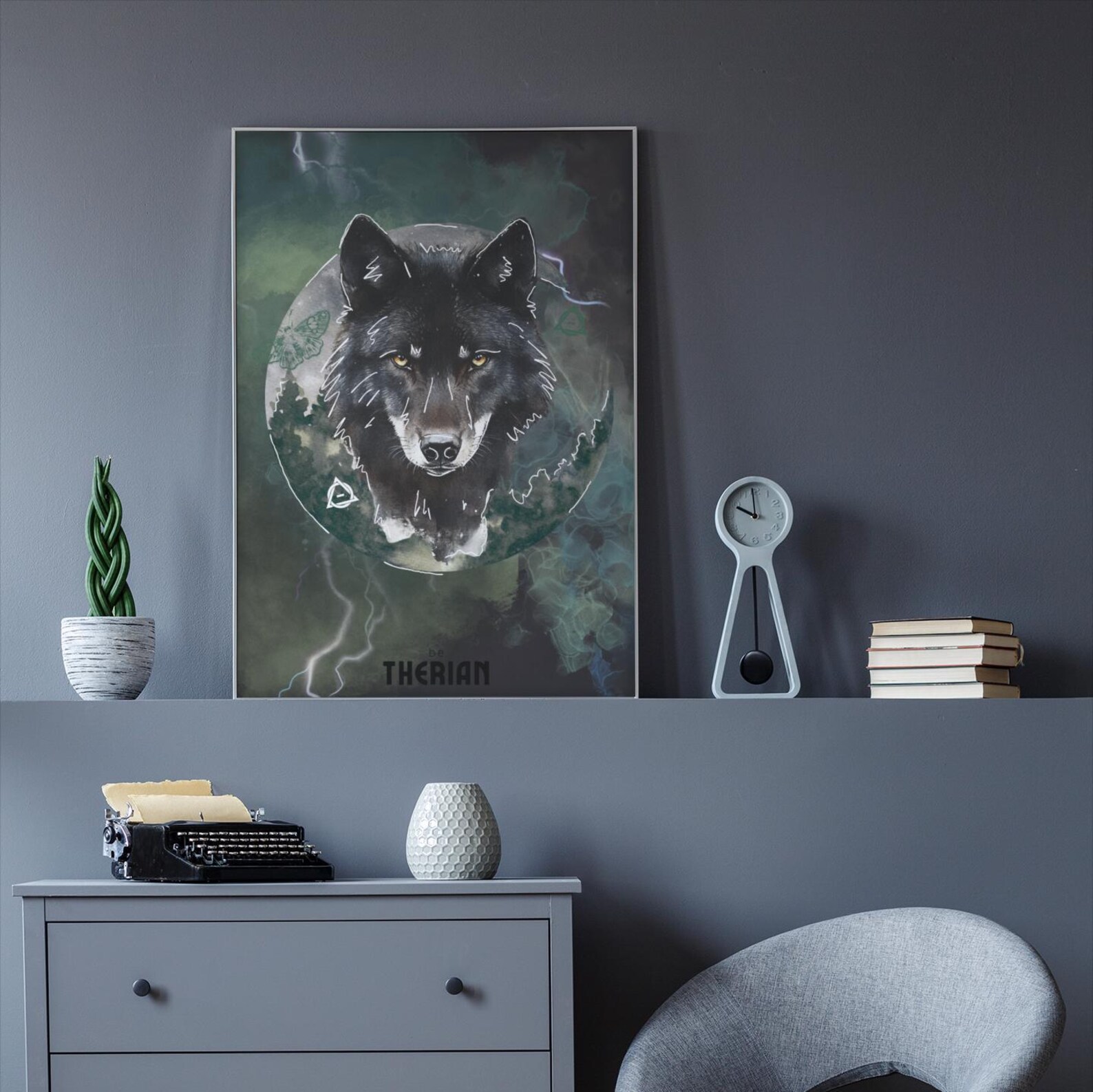 Therian Wolf Theta-delta Poster Digital A3 - Etsy
