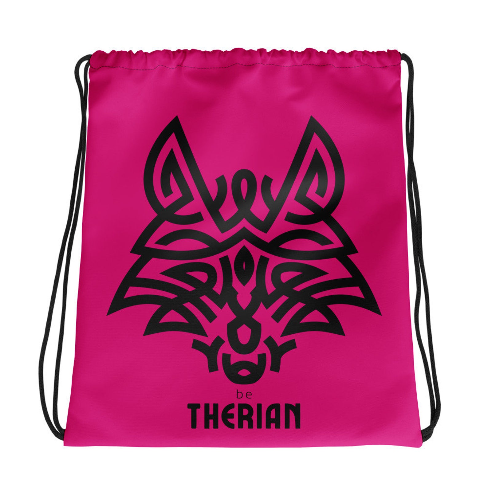 Therian Wolf Drawstring Bag - Etsy