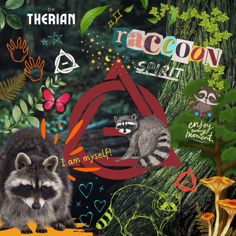 Therian Raccoon Theta-delta Poster Digital 12x12 - Etsy