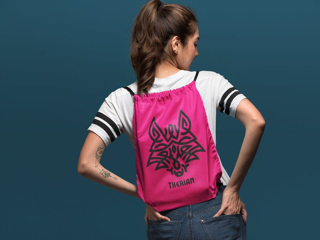 Therian Wolf Drawstring Bag - Etsy