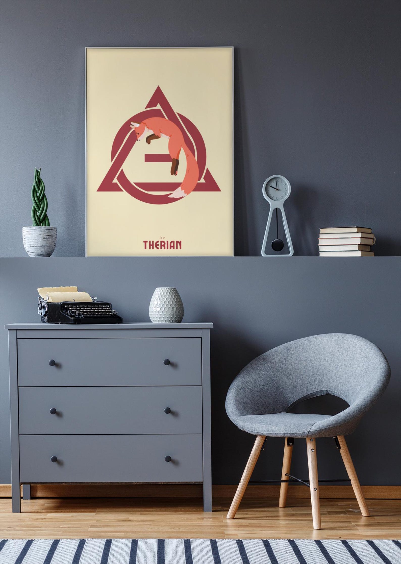 Therian Fox Theta-delta Poster Digital A3 - Etsy
