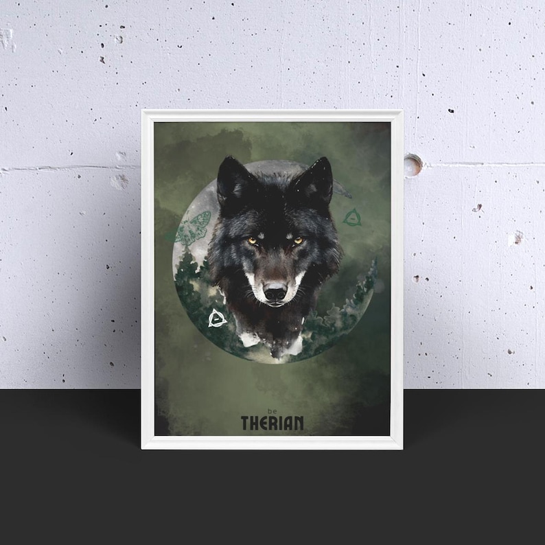 Therian Wolf Theta-delta Poster Digital A3 - Etsy
