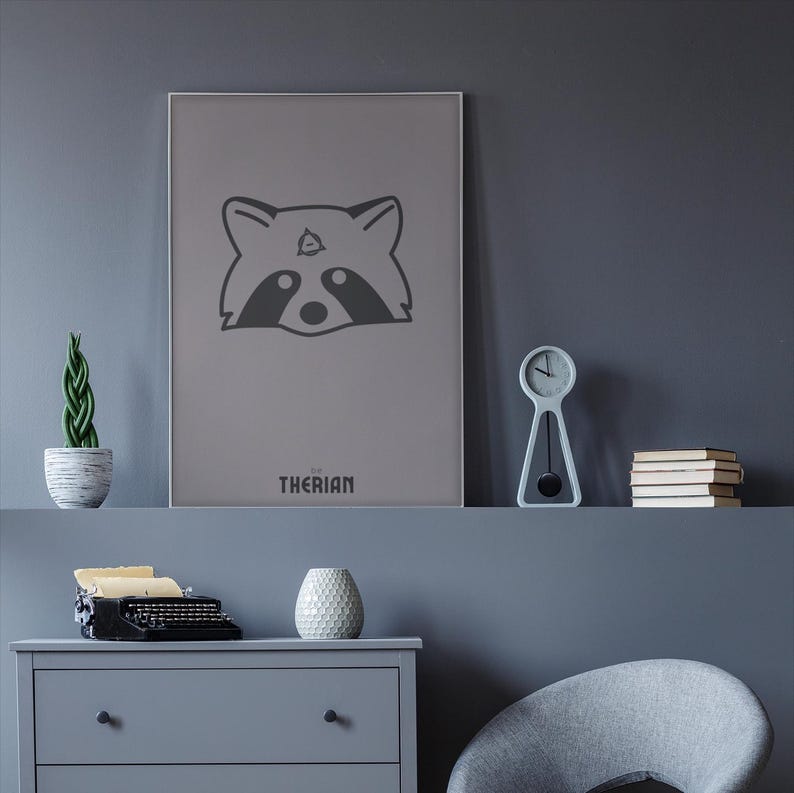 Therian Raccoon Theta-delta Poster Digital A3 - Etsy