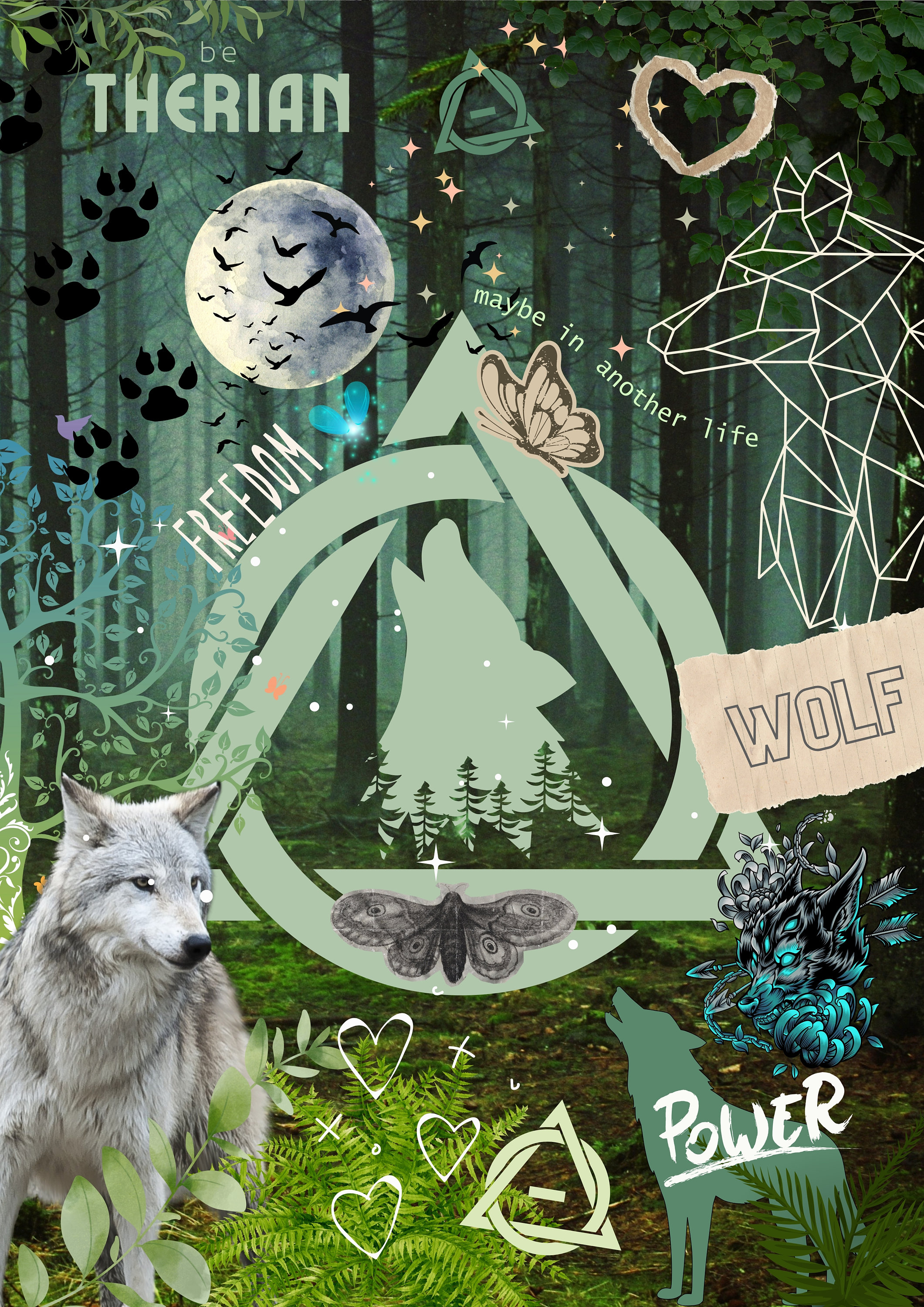 Therian Wolf Theta-delta Poster Digital A3 - Etsy