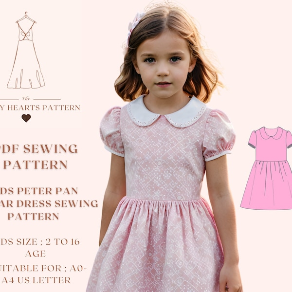 Kids Dress With Collar Sewing Pattern - Etsy
