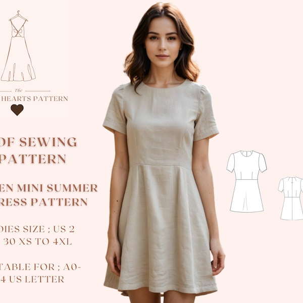 Mini Dress Sewing Pattern - Etsy