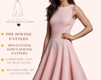 Prom Dress Evening Gown Sewing Pattern A0 A4 US Letter-us 2 to 30 - Etsy