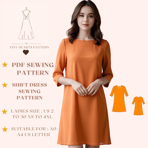 Shift Dress Sewing Pattern - Etsy