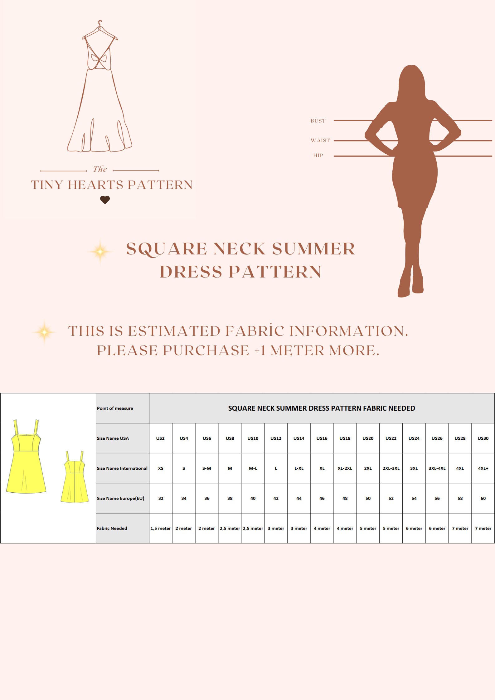 Square Neck Summer Dress Pattern,above Knee Dress,cottage Dress,casual ...