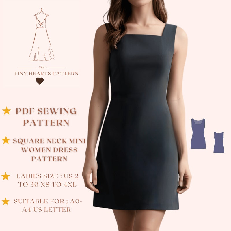 Mini Dress Pattern - Etsy UK