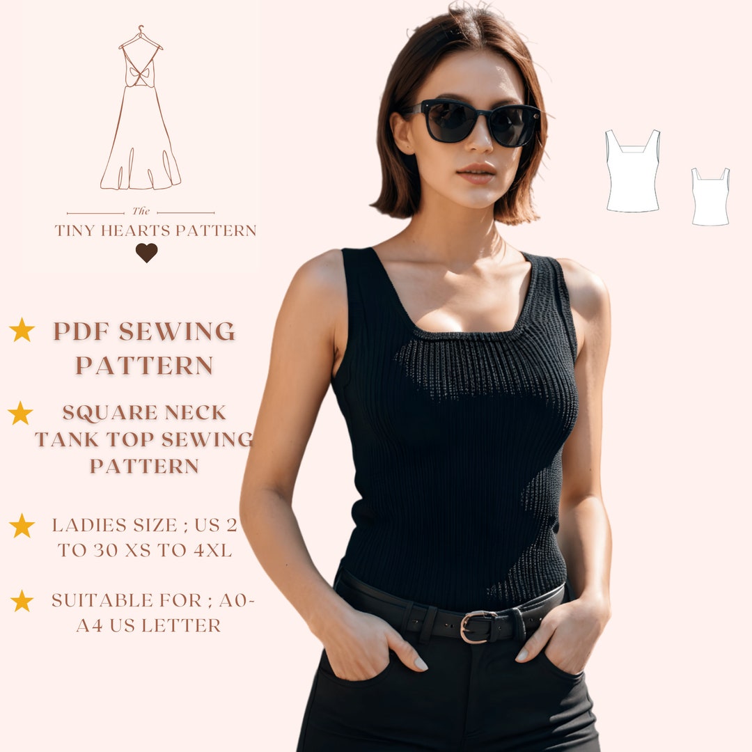 Square Neck Tank Top Sewing Pattern,crop Top Pattern,summer Tank Top ...