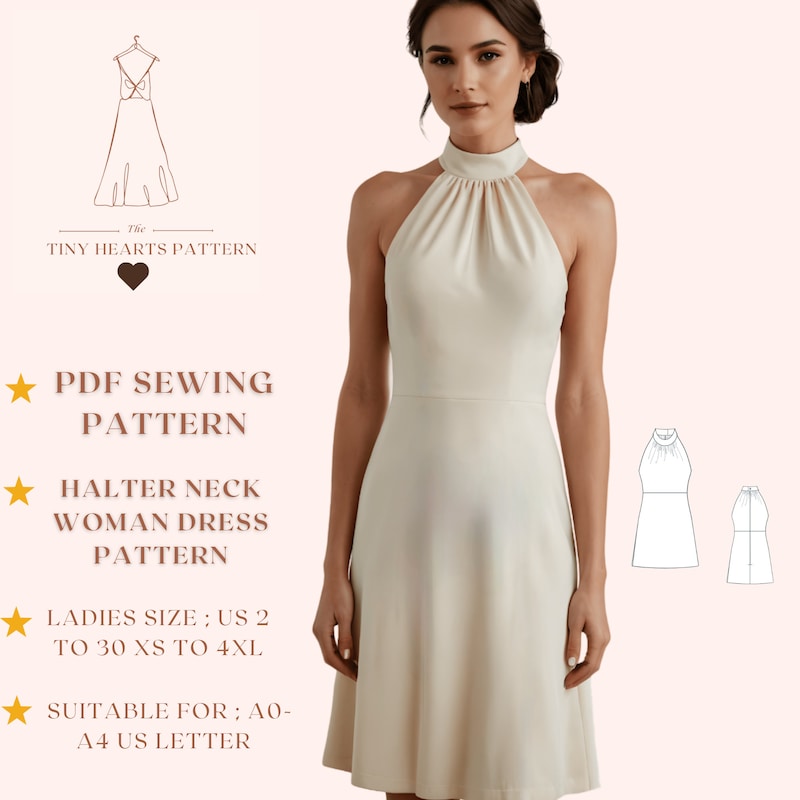 Halter Dress Pattern - Etsy