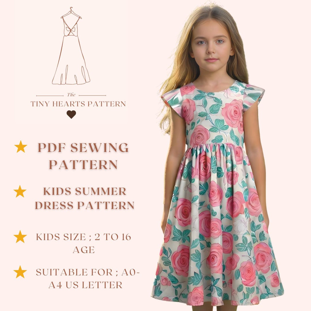 Kids Summer Dress Pattern, Girls Dress Sewing Patterns, Toddler Dresses ...