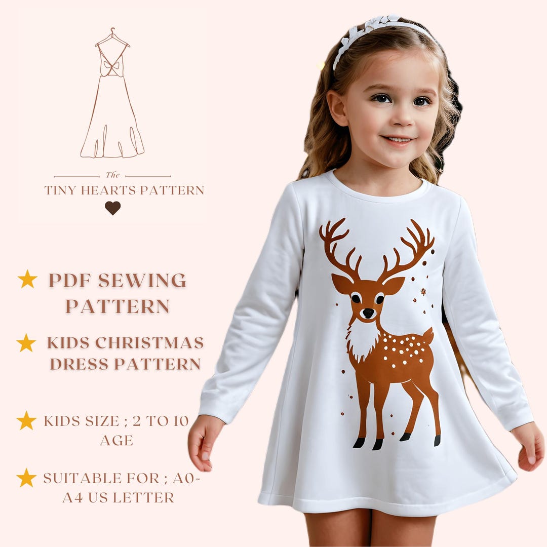 Kids Christmas Dress Pattern, Girls Dress Sewing Patterns, Shift ...