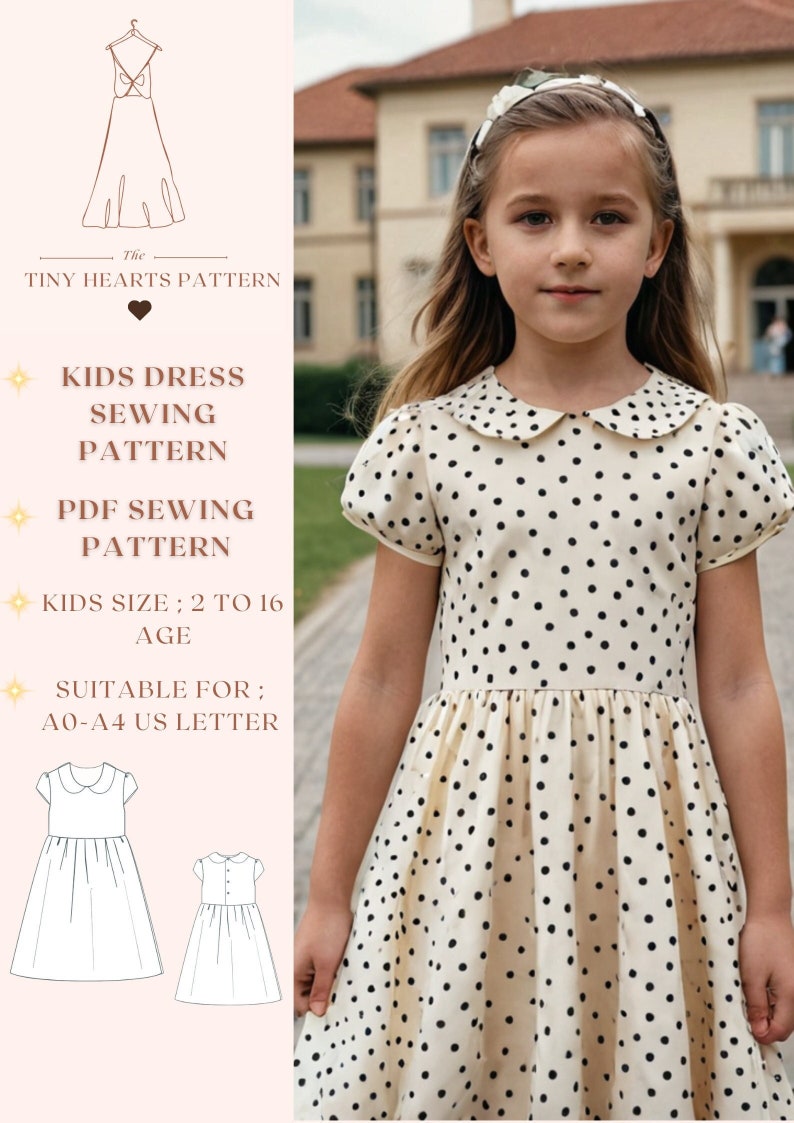 Kids Dress Sewing Pattern,pdf Kids Dress Sewing Pattern,kids Summer ...