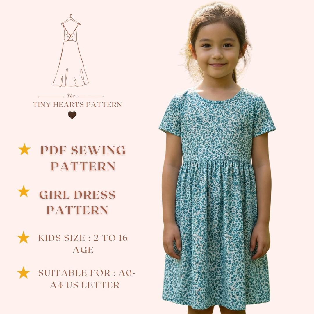 Girl Dress Pattern, Kids Dress Sewing Patterns, Summer Dresses, Size:2 ...