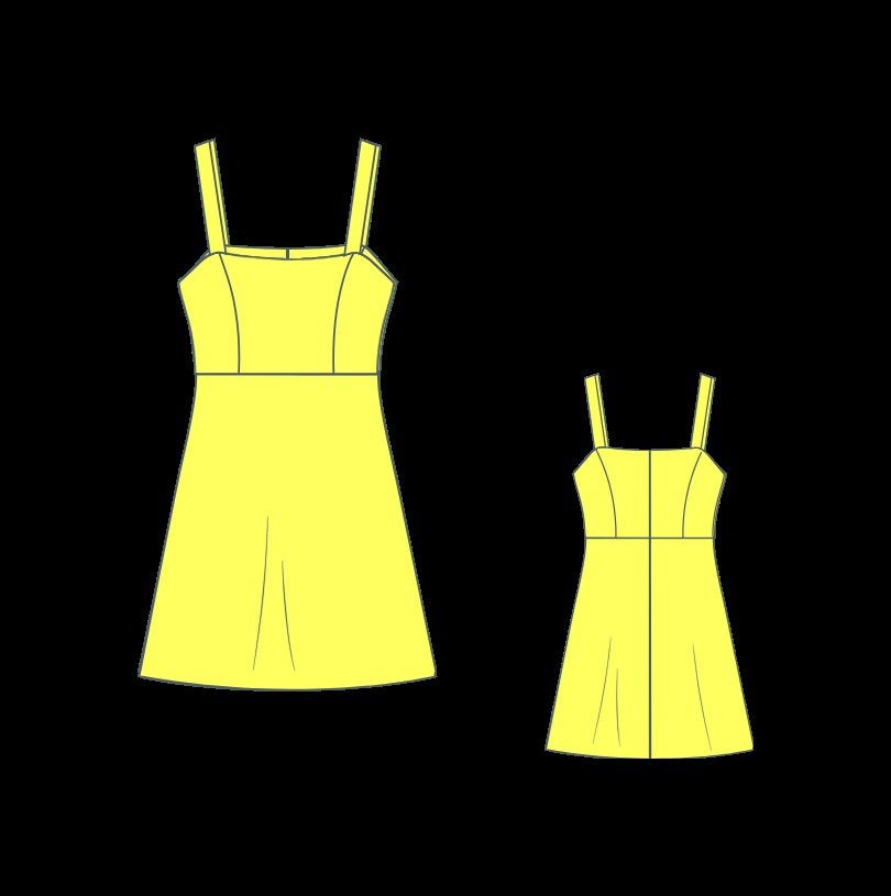 Square Neck Summer Dress Pattern,above Knee Dress,cottage Dress,casual ...