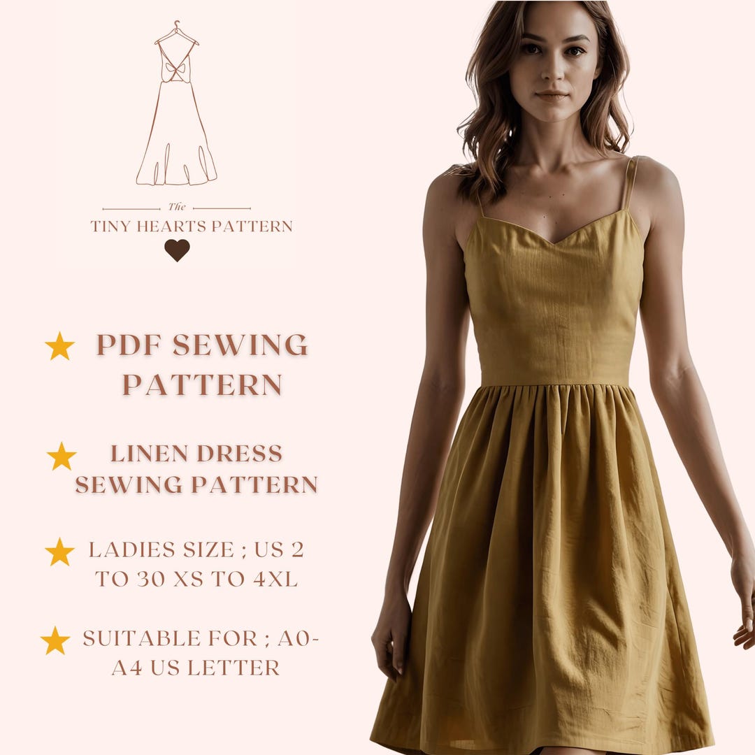 Linen Dress Sewing Pattern | Women Dress Sewing Pattern | Fall Dress ...