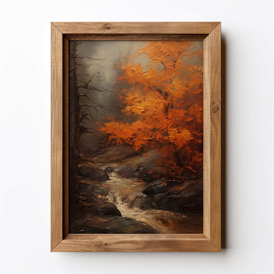 Printable Fall Aspen Trees I Landscape Oil Painting Art, Wall Art Fall ...