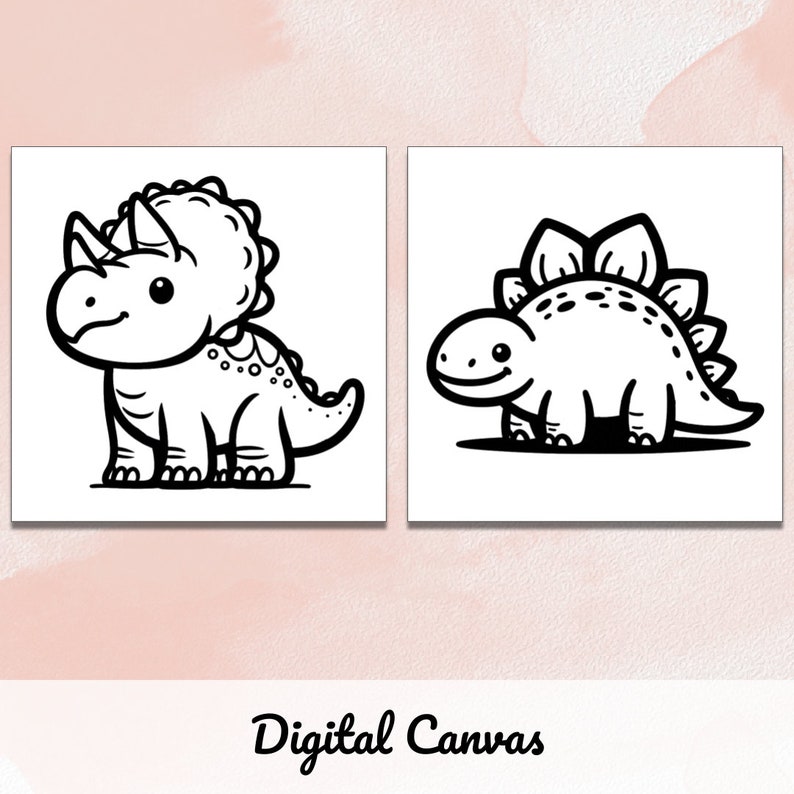 Baby Dinosaurs | Kids Coloring Book Pages | by Digital Canvas CR8 - Etsy