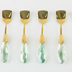 Gold Kitchen Decor and Honey Spoon, Set of 6 New Home Gift Ice Cream ...