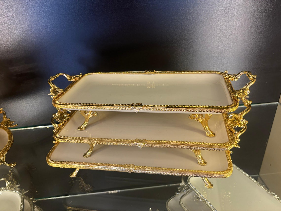 Ceramic Trays and Presentation Plates for Gold Kitchen Decor - Etsy
