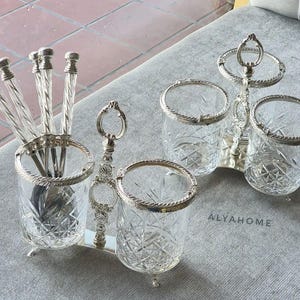Gold Kitchen Decor Crystal Glass Spoon Holder – 2- or 3-section options ...