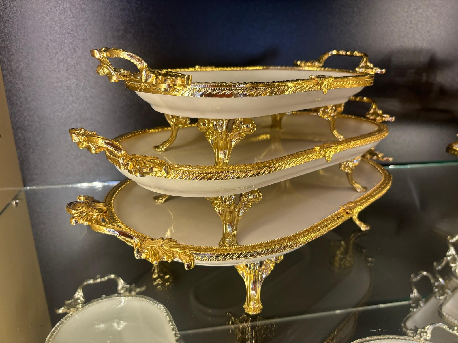 Ceramic Trays and Presentation Plates for Gold Kitchen Decor - Etsy