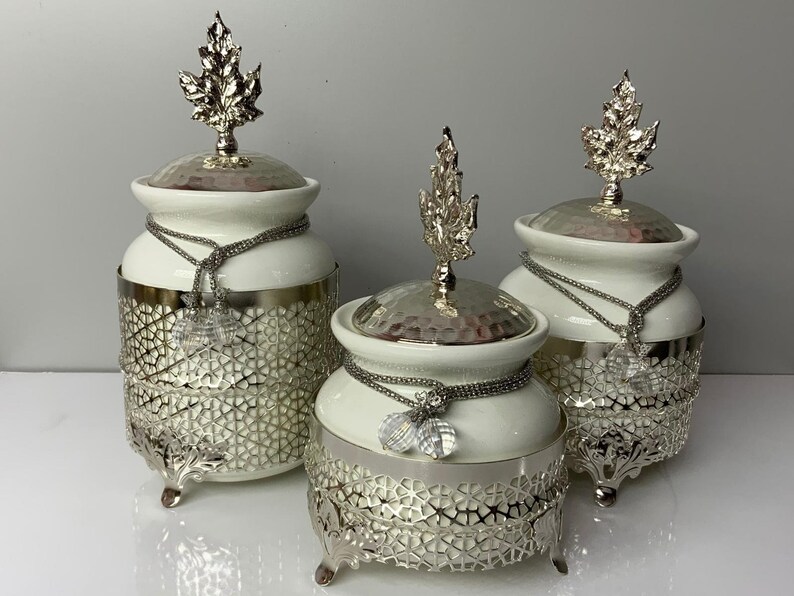 Canister Set for Kitchen Ceramic Coffee Tea Sugar Canisters - Etsy