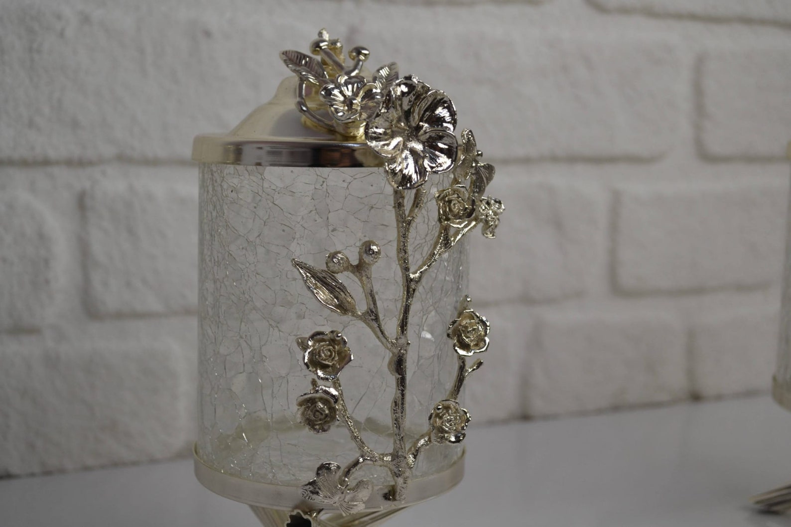 Silver Canister Set for Kitchen 3 Piece Glass Storage Jars - Etsy