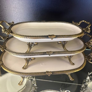 Ceramic Trays and Presentation Plates for Gold Kitchen Decor - Etsy
