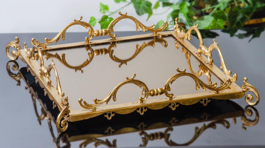 Elegant Gold and Silver Square Tray - Perfect for Home Decor and ...