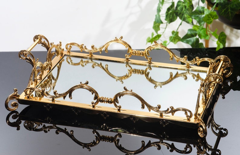 Gold Kitchen Decor Large Tray, Perfume Tray | Stylish Home Accessories - Etsy