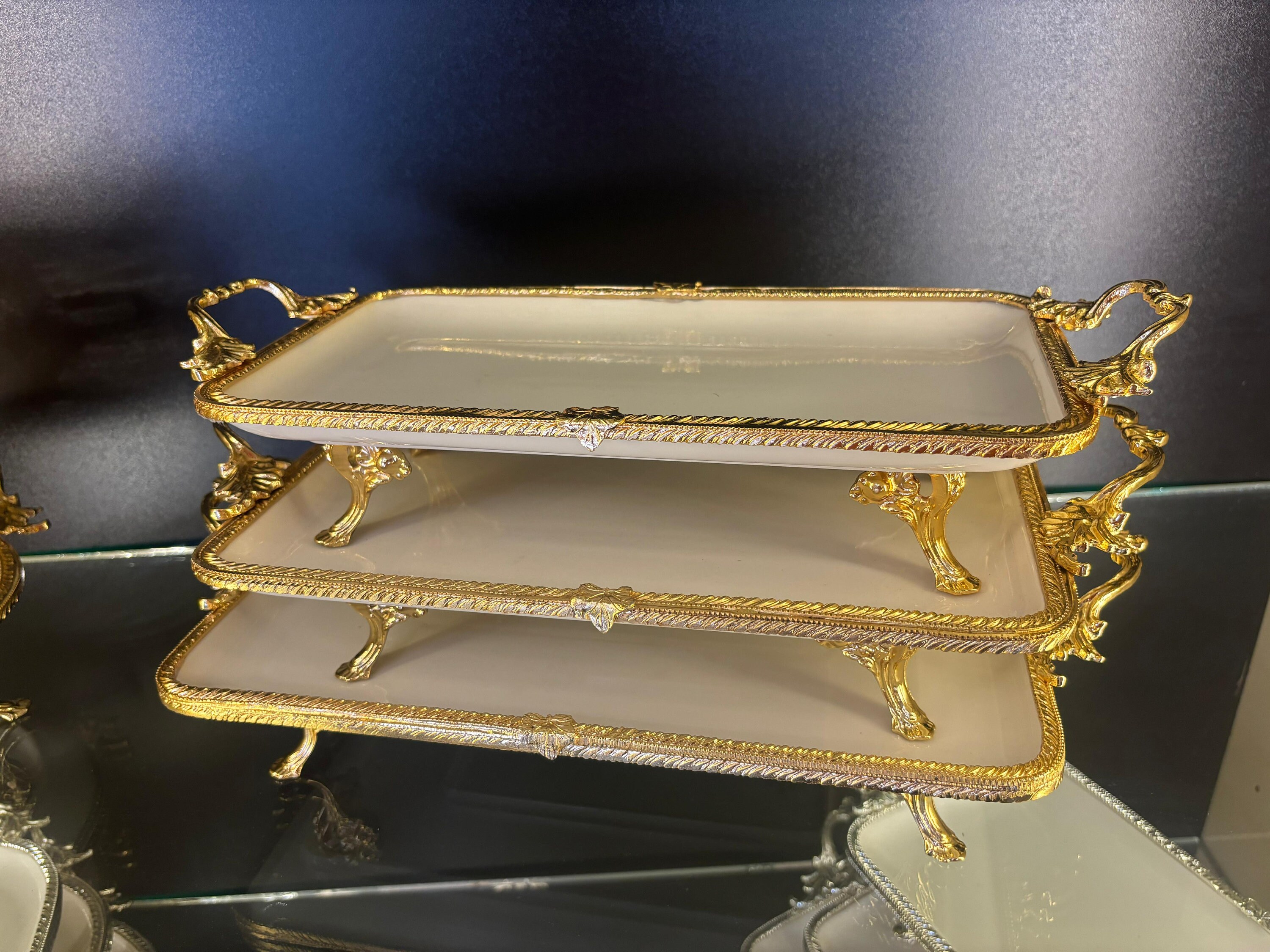 Ceramic Trays and Presentation Plates for Gold Kitchen Decor - Etsy