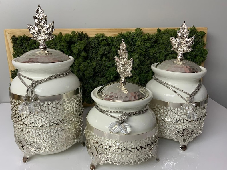 Canister Set for Kitchen Ceramic Coffee Tea Sugar Canisters - Etsy