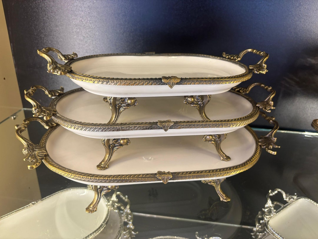 Ceramic Trays and Presentation Plates for Gold Kitchen Decor - Etsy