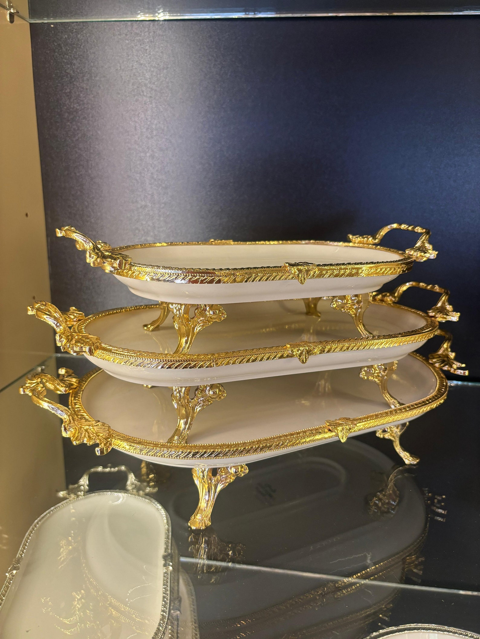 Ceramic Trays and Presentation Plates for Gold Kitchen Decor - Etsy