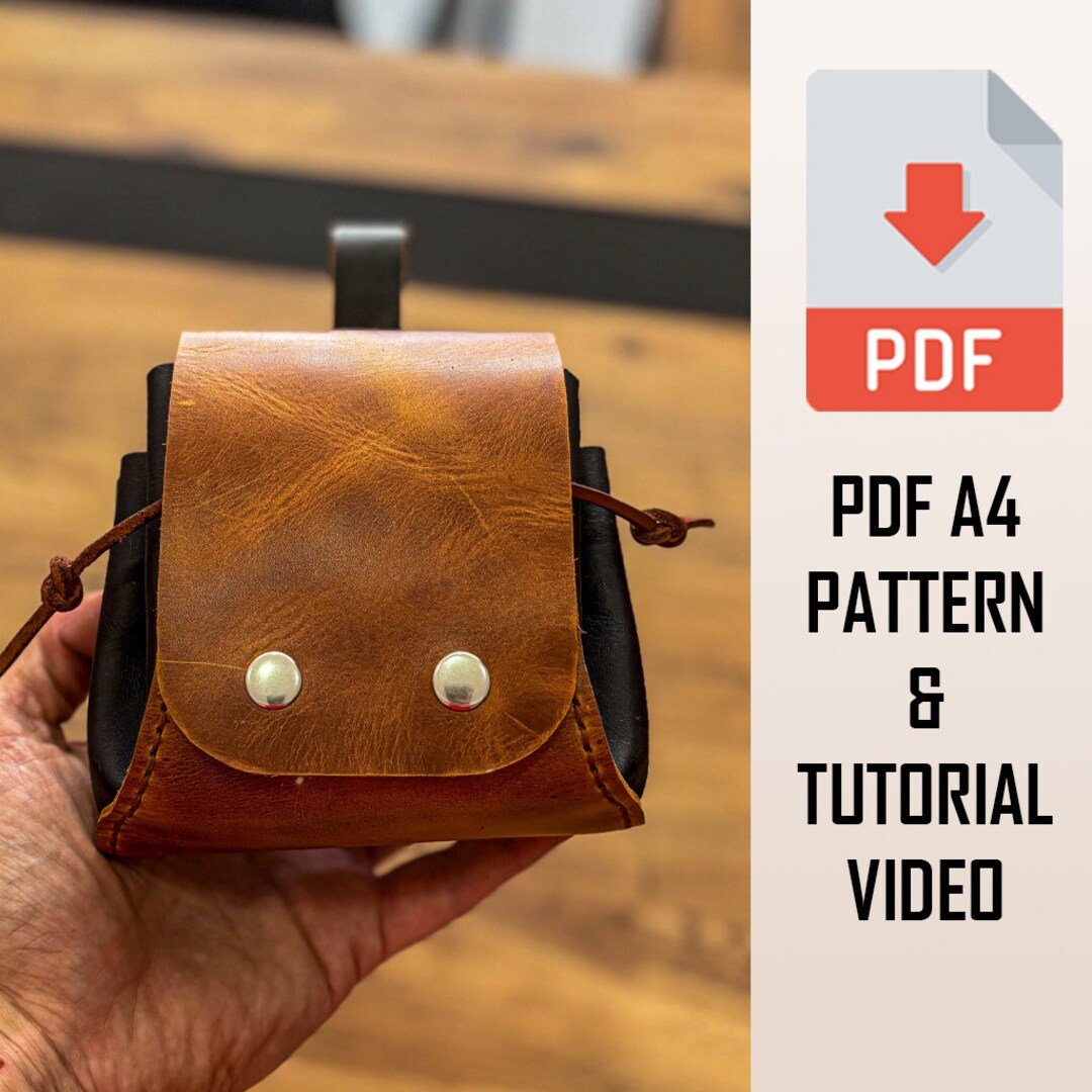 Pdf A4 Template for Leather Medieval Coin Pouch, Leather Belt Pouch ...