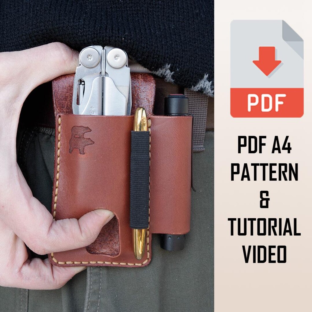 Pdf A4 Template for Leatherman Wave Belt Pouch PDF Pattern A4 for Leatherman EDC Case With Belt ...