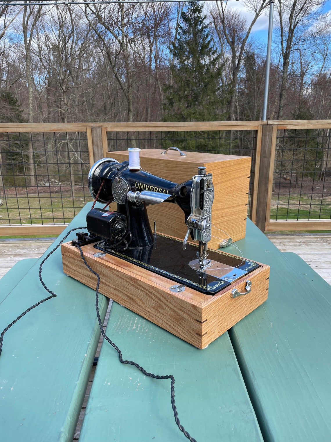 Hardwood Sewing Machine Box - Etsy