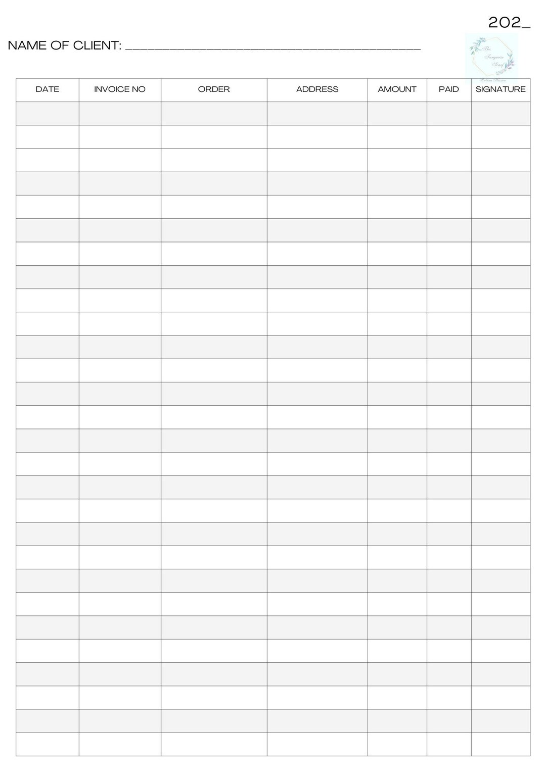 Client Inventory List - Etsy