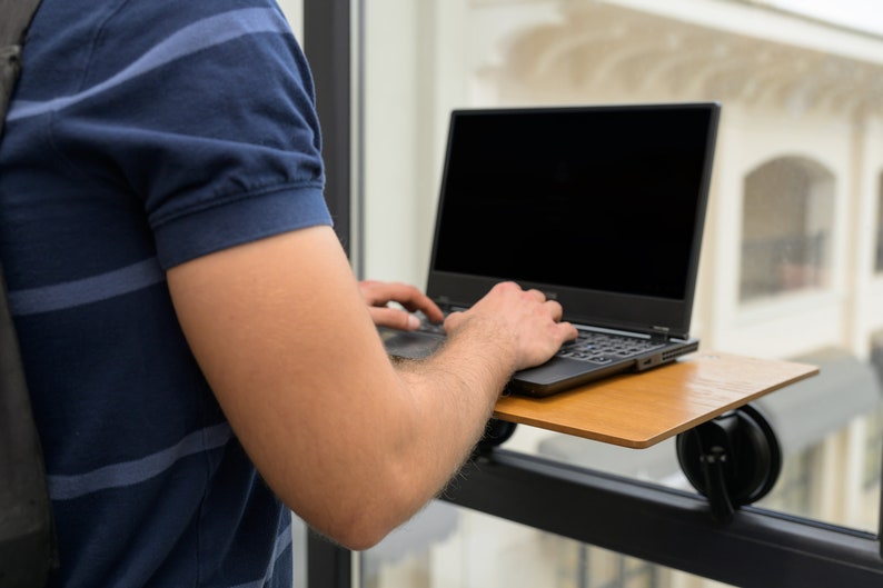 Modern Classic Oak Floating Desk, Standing Desk, and Window Mounted ...