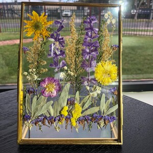 Pressed Flower Frame, Dried Flowers, Real Pressed Flowers Art, Double ...